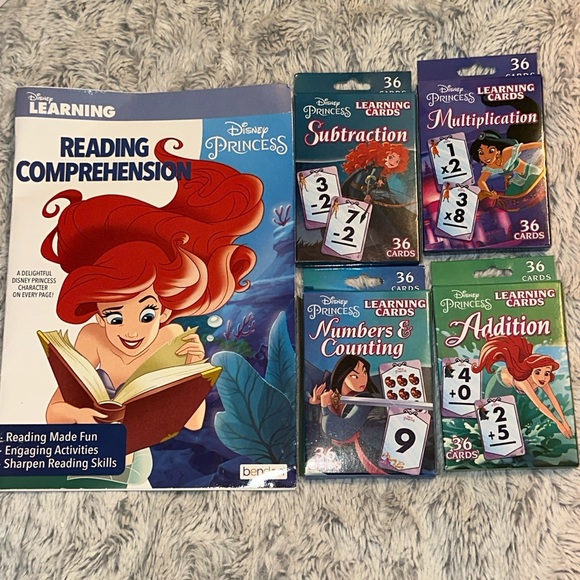 Disney | Other | New Set Of 4 Disney Princess Learning Flash Cards ...